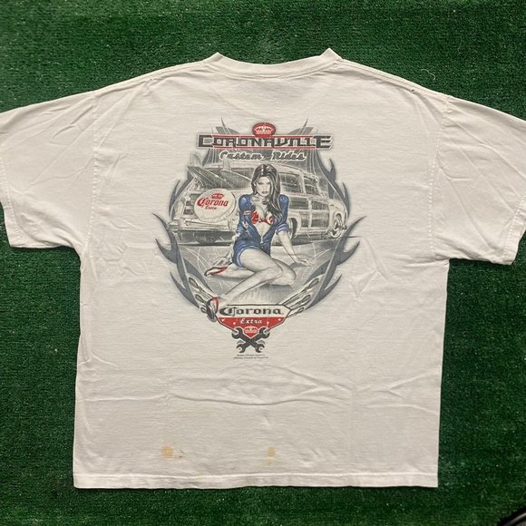 Corona | Shirts | Vintage 9s Corona Extra Shirt Beach Pin Up Beer ...